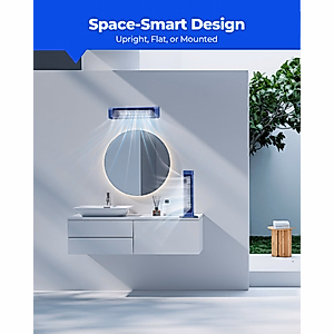 Lygee Desk Fan 3-Speed Oscillating Bladeless Desktop Cooling Fan with Remote, Office Home Bedroom Cooling Companion, Upright Flat-Lying or Wall-Mounted