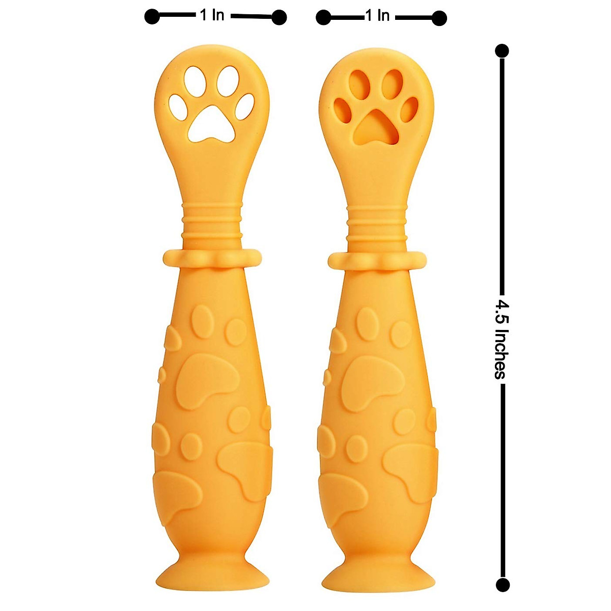 PandaEar Baby Spoon Set (4 Pack)|BPA Free Stage One Silicone Self Feeding Utensil| Baby Led Weaning|Teething Friendly|Kids Toddlers 3-36 Months+