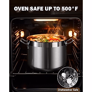 Cooks Standard Stockpots Stainless Steel, 20 Quart Professional Grade Stock Pot with Lid, Silver