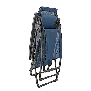 Lafuma Futura Zero Gravity Patio Recliner (Ocean Blue Batyline Canvas) Outdoor Folding Lounge Chair