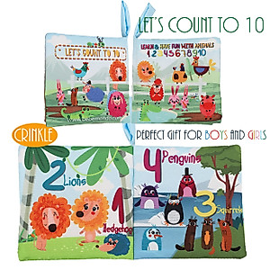 Baby Books Toys Gifts, Touch and Feel Cloth Crinkle Books for Babies,Infant Toddler Baby 0-3-6-12-18 Months,Early Learning Toys 6 to 12 Months 1-2 Years Old,Christmas Shower Gift for Boys Girls,6 PCS