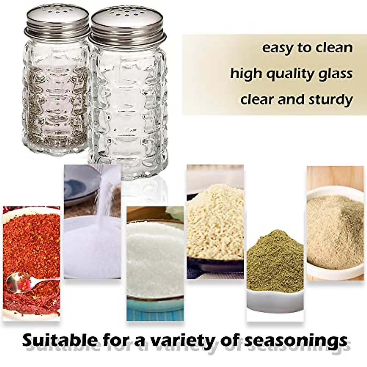 1st Choice FBA_BCK31360 Retro Style Salt and Pepper Shakers with Stainless Tops (2), 1, Original Version