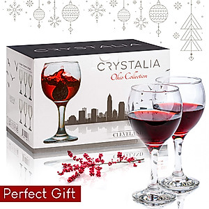 Stemmed Red Wine Glasses Set of 4, All Purpose 12 ¼ Oz Lead-Free Long Stem Wine Glasses, Crystal Clear, Dishwasher Safe, Restaurant Quality