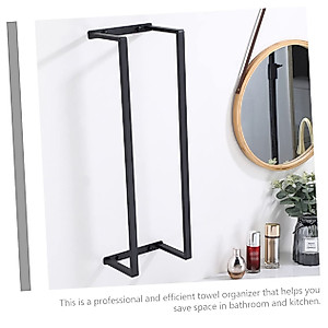 Unomor Towel Roll Storage Rack Hanger Stand Wall Mounted Shelves Wall Mount Towel Hanger Organizer Towel Mounted Towel Shelf for Bathroom Blanket Ladder Towels 304 Stainless Steel Black