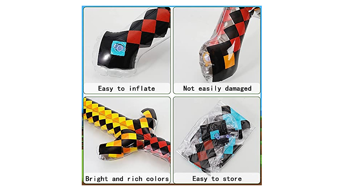 Vibrant Inflatable Pixel Sword Set for Kids & Parties