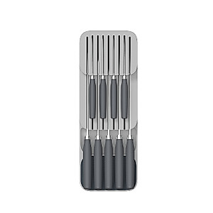 Joseph Joseph 85188 Dream Drawers Drawerstore Compact Cutlery & Knife Organiser Set of 2, Grey, Large