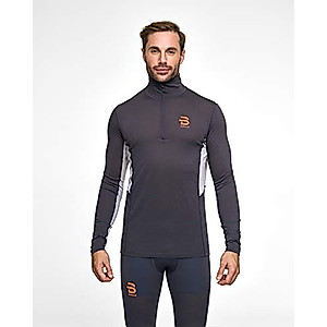B DÆHLIE Daehlie Men's Training Wool Half Zip Baselayer - Merino Wool Blend Athletic Pullover, Nine Iron, Small