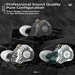 KZ EDS High resolution noise-canceling headphones Professional configuration earphone in-ear monitoring earbuds Portable earpieces Sports and exercise headset (Cyan without mic)