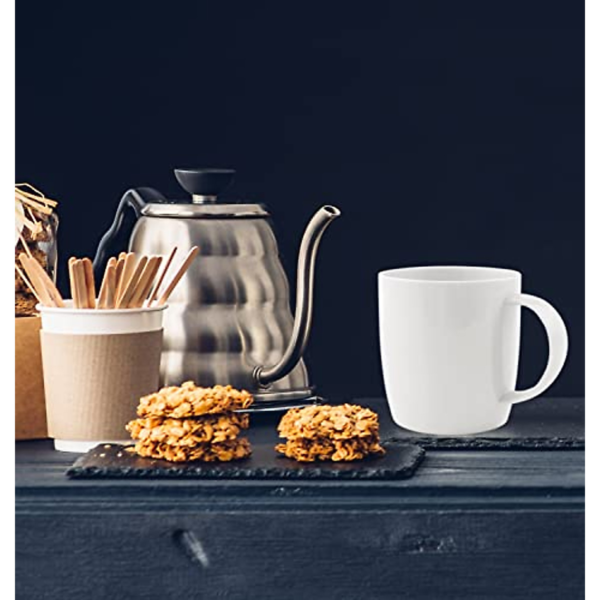 fulong Reusable Plastic Drinking Cup with Handle, BPA Free Microwave & Dishwasher Safe Food Grade PP 13 Ounce Coffee & Milk Mug Set of 5 (Pink)