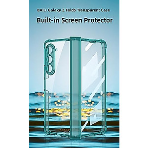BAILI Galaxy Z Fold5 Transparent Case,HD Clear TPU Cover for Samsung Galaxy Z Fold5,Ultra-Slim Z Fold5 Case Built-in Screen Protector,Crystal Clear Four Corners Protective Cover for Fold5-Clear