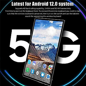 2 in 1 Tablet, Multifunction 2 in 1 Tablet PC Quad Processor 8GB RAM 256GB ROM 8MP Front Camera for Entertainment for Android 12.0 for Work (US Plug)