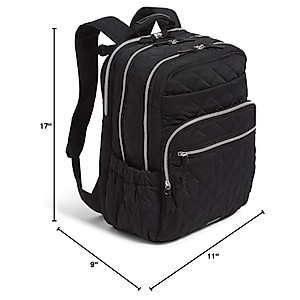 Vera Bradley Women's Performance Twill XL Campus Backpack, Black, One Size