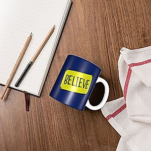ECKOI Novelty Mugs Believe Sign Ted Lasso Coffee Mug Believe in Yourself Inspirational Gifts for Women Friend Kids Tea Cup for Mommy on Mother's Day/Birthday/Christmas Mug 11oz
