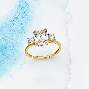 Ross-Simons 3.50 ct. t.w. CZ 3-Stone Ring in 14kt Yellow Gold. Size 9