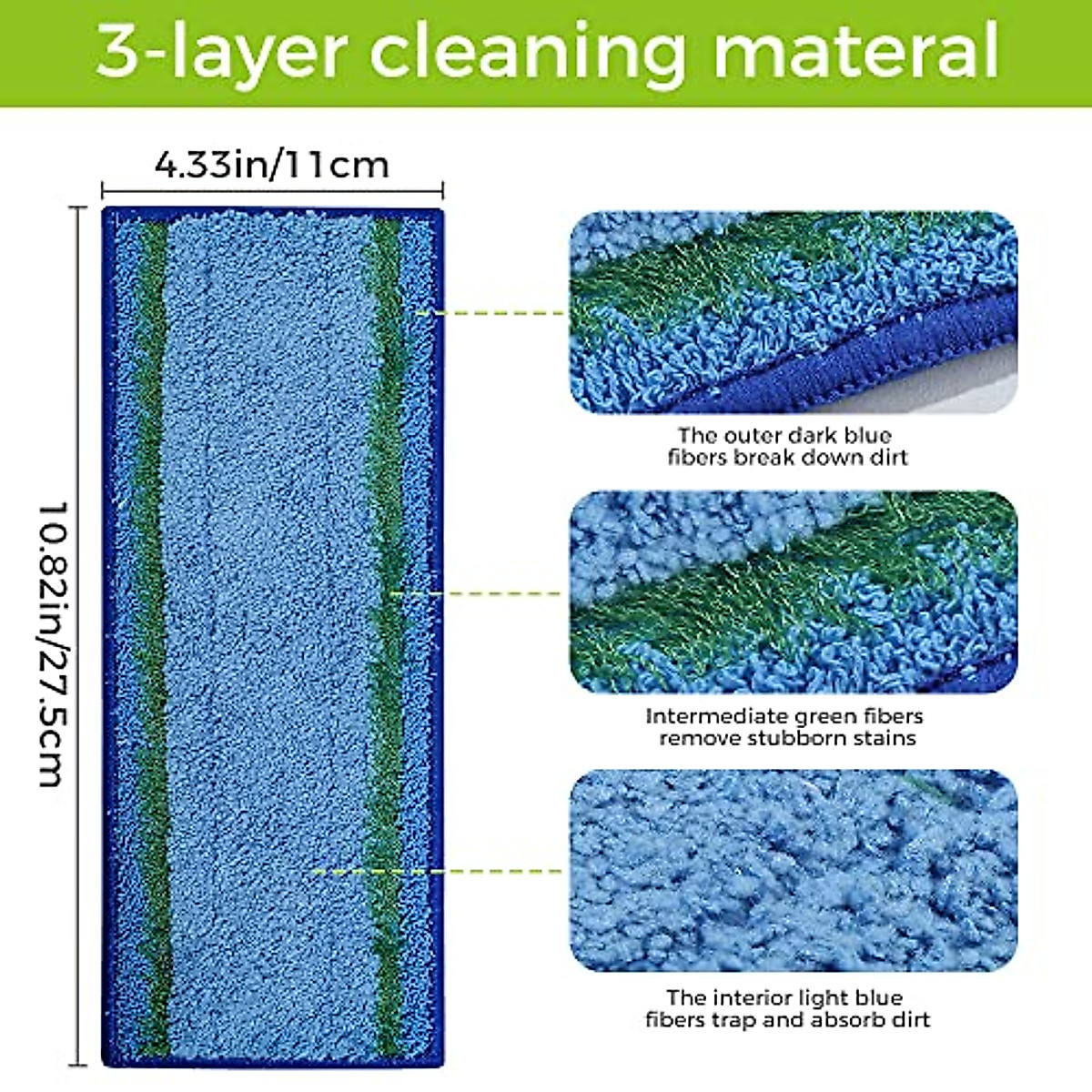 KVLZ Mop Pad Accessories for iRobot Braava Jet m6 Series Ultimate Robot Mop,Upgrade M6 Wet mop mat Washable and Reusable Robot Wet Mopping Pad Replacement Parts(Blue -4 Pack)