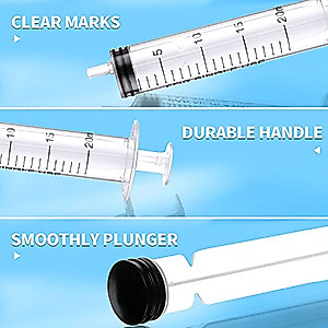 BSTEAN 20ml Syringe without Needle, Individually Wrapped for Industrial, Scientific, Measuring, Watering, Pet Feeding, Liquid Refilling and Dispensing (Pack of 10)