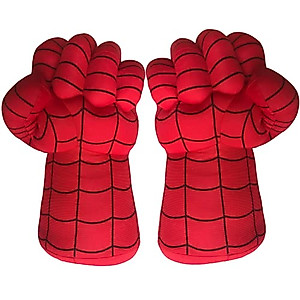 NefsAm Superhero Hands Boxing Gloves Smash Fists Soft Plush Toys Superhero Gloves Cosplay for Kids Christmas Halloween Birthday Gift(1 Pair)