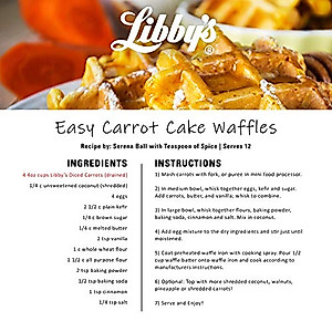 Libby's Diced Carrots | Appealingly Tender | Faintly Sweet & Earthy Flavor | Vibrant Orange Slices | Farm Fresh Goodness | No Preservatives | Six 4-pack sleeves of 4.0 oz cups (24 cups total)