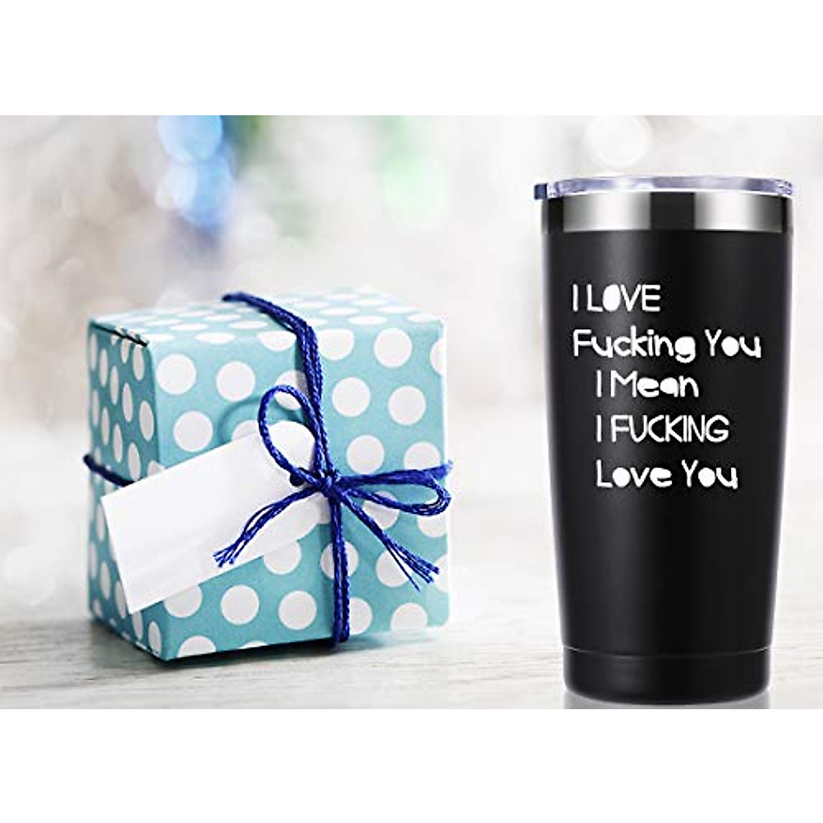 I Love Fucking You I Mean I Fucking Love You 20 OZ Tumbler.Valentines Day Gifts.Dating,Anniversary,Birthday,Christmas Gifts for Boyfriend,Husband,Fiance,Men,Naughty Sexy Beast Travel Mug(Black)