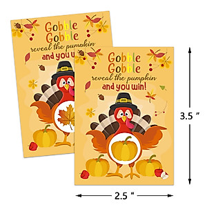 36 Pcs Turkey Scratch Off Card Games for Thanksgiving Party Family Activity - Thankful Raffle Tickets