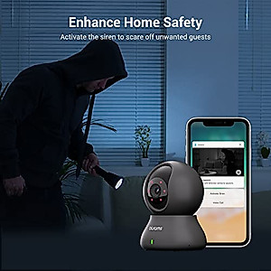 blurams Security Camera, 2K Baby Cameras Pet Camera 360-degree for Home Security w/Smart Motion Tracking, Phone App, IR Night Vision, Siren, Works with Alexa & Google Assistant & IFTTT, 2-Way Audio