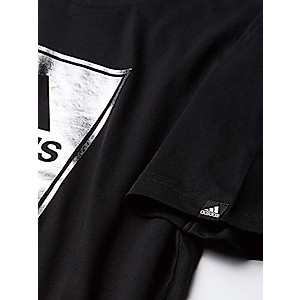 adidas mens Logo Box Foil Tee Black Small