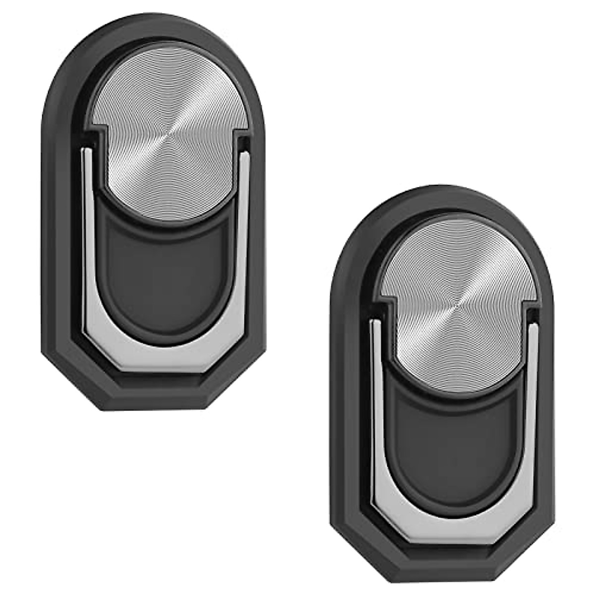 BF2JK 2 Pack Cell Phone Ring Holder Stand, 360 Degree Rotation Metal Phone Grip for Magnetic Car Mount Compatible with iPhone, Samsung, Smartphones