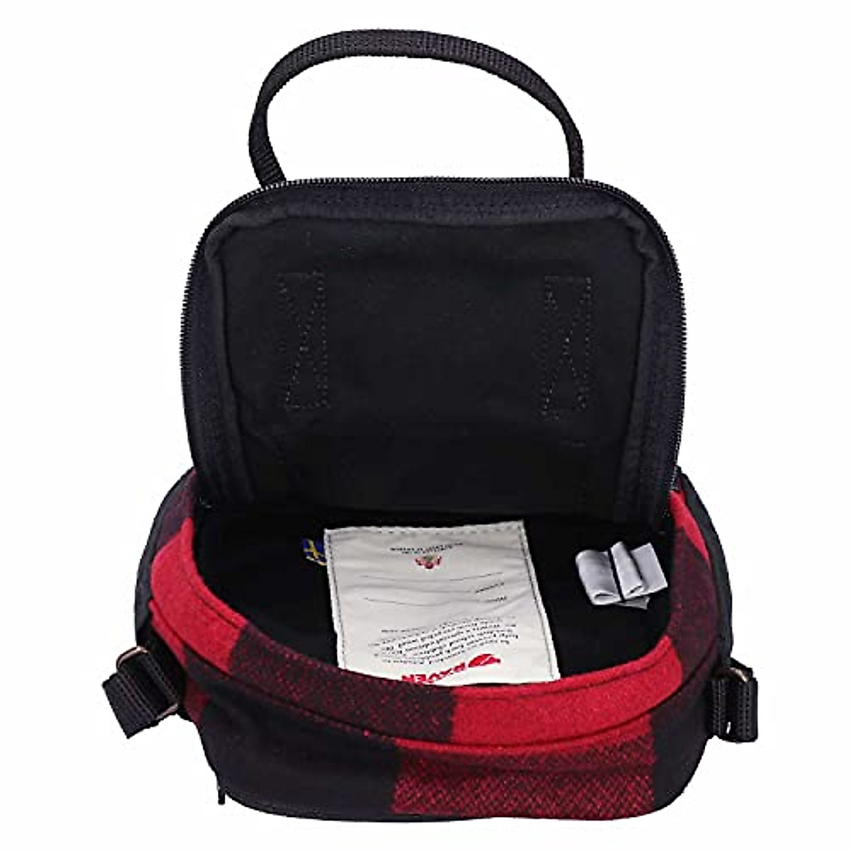 Fjallraven Women's Kanken Plaid Re-Wool Sling Bag, Red/Black, One Size