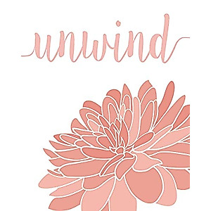 Relax Soak Unwind Breathe Pink White Blend Bath Flowers Prints, 4 (8x10) Unframed Photos, Wall Art Decor Gifts Under 20 for Home Office Studio College Student Teacher Floral Garden Yoga Inspired Fans