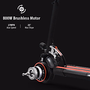 Electric Scooter for Youth and Adults, 800W Motor, 27 MPH Max Speed, 48V 15AH Battery, Up to 31 Miles Long Range, 10-Inch Honeycomb Tire, 330lbs Weight Limit, Light Weight Folding Kick Scooter