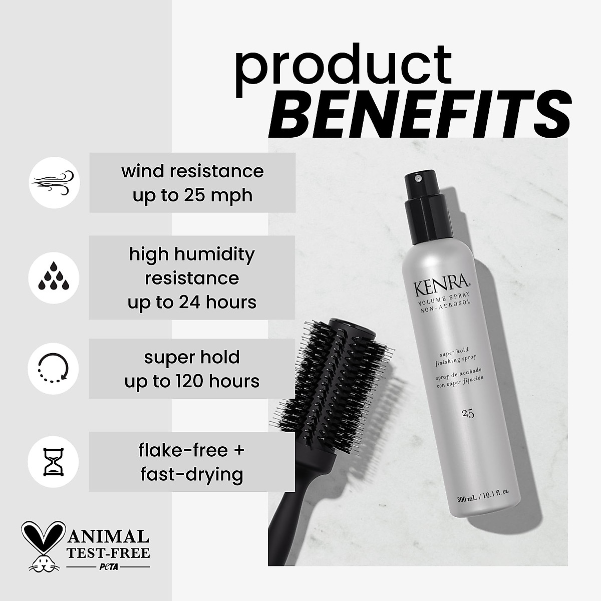 Kenra Volume Spray Non Aerosol 25 | Super Hold Finishing Spray | High Humidity Resistance | Flake-Free and Fast-Drying | All Hair Types | 10.1 fl. oz