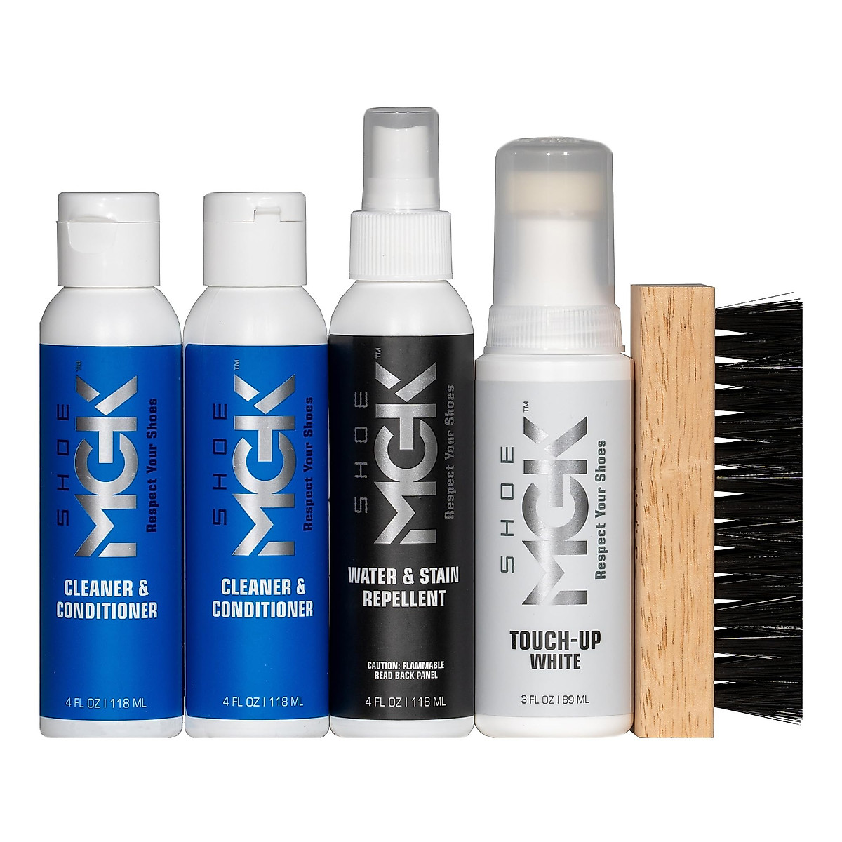 Shoe MGK MVP Sneaker Cleaner Kit - Cleaner & Conditioner, Water & Stain Repellent, White Touch-Up, with Shoe Brush to Clean and Whiten Leather, Canvas, Fabric Shoes