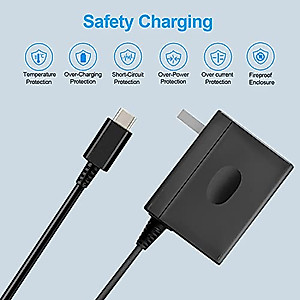 Fast Charger for Nintendo Switch, USB C Type C Power Adapter Compatible with Nintendo Switch/Switch Lite/Switch OLED/Switch Dock, 15V/2.6A Supports TV Mode and Dock Station