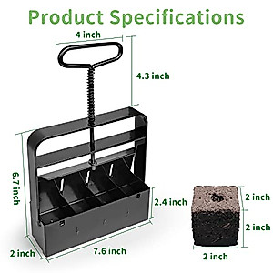 Soil Blocker 2 inch Seed Block Maker with Comfort-Grip Handle for Seed Stater Tray