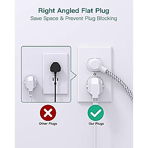 Power Strip with USB, Addtam ETL Certificate Flat Plug Extension Cord with 3 USB Ports, 3 Widely Spaced Outlets, 5 Feet Braided Cord, Desktop Small Travel Power Strip for Cruise Ship, Home, Office