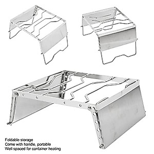 Folding Campfire Grill, Mini Stainless Steel Camping Grill Grate, Ultralight Campfire Stand-Portable Grill Grid for Outdoor Camping Cooking