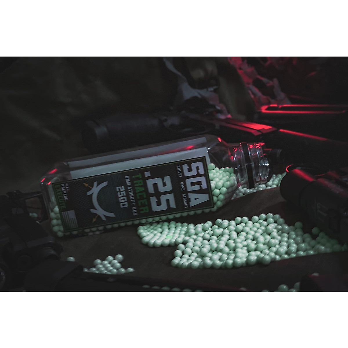 Smiley Gang Airsoft Tracer Green 6mm .25 Gram 2X 2,500 Count BBS (5,000 Total Count)