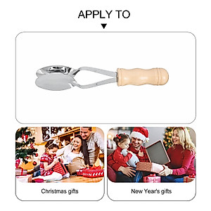 Vaguelly Musical Spoons: Metal Steel Musical Spoons with Wooden Handle Irish Folk Percussion Spoons,20CM