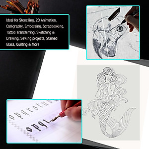 US Art Supply Lightmaster Giant 45-1/4" Diagonal (A1) 26 3/4" x 36 3/4" LED Lightbox Board- 12-Volt Super-Bright Ultra-Thin 3/8" Profile Light Box Pad with 110V AC Power Adapter & Dimmable LED Lamps