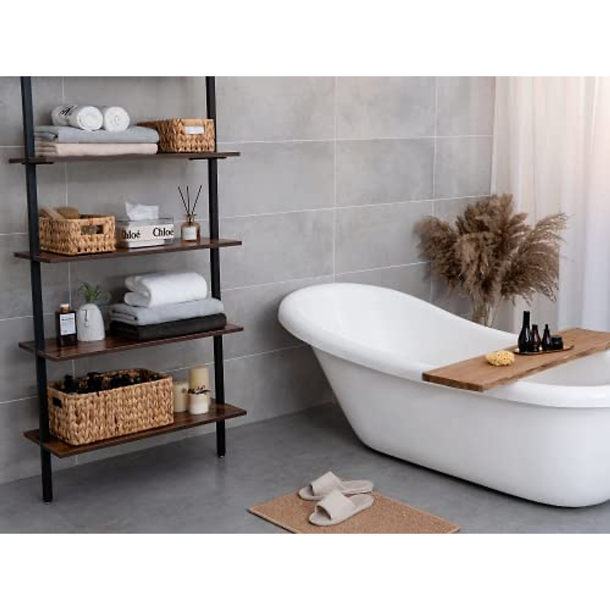 StorageWorks Water Hyacinth Storage Baskets, Square Wicker Baskets with Built-in Handles, Hand-Woven Baskets for Bedroom, Bathroom, Pantry, Shelves, Set of 3 (1PC Large, 2PCS Medium)