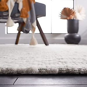 Safavieh Marbella Collection 8' x 10' Ivory MRB202A Handmade Boho Trellis Fringe Wool Living Room Dining Bedroom Area Rug