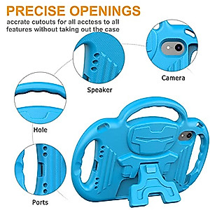 BMOUO Kids Case for iPad Mini 6 (8.3 inch, 2021), iPad Mini 6th Generation Case for Kids, with Shoulder Strap, Shockproof Handle Stand Kids Case for iPad Mini 6th Generation 8.3 inch 2021, Blue