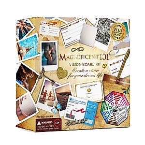 Magnificent 101 Large 23" x 17" Feng Shui Vision Board Kit | Create a Board of Your Ambitions & Turn Your Dreams into Reality by Visualizing & Manifesting Those Life Goals | Gift for Women
