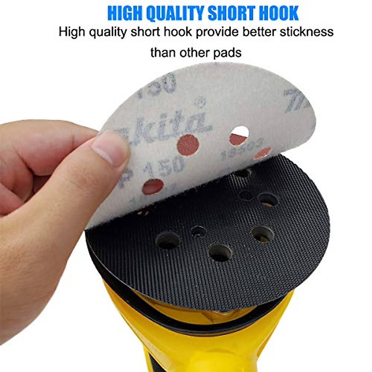 5 Inch 8 Hole Replacement Sander Pad for DeWalt Sander - 5" Hook & Loop Sanding Backing Pad for DW420/K, DW421/K, DW423/K, DW426/K, D26453/K, D26451 Orbital Sander