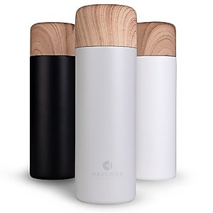 HASTINGS COLLECTIVE FIKA Slim Coffee Travel Mug Tumbler - Stainless Steel Vacuum Insulated Thermos Cup with Spill Proof Lid, 17oz (500ml) (Gray)