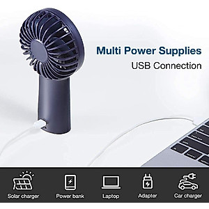 JISULIFE 6000mAh Handheld Fan [30H Max Cooling Time] Mini Portable Hand Fan, USB Rechargeable Small Personal Fan,Battery Operated Hand Fan with 3 Speeds for Travel/Commute/Picnic/Office-Blue