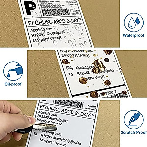 POLONO Shipping Label Printer Gray, 4x6 Thermal Label Printer for Shipping Packages, Commercial Direct Thermal Label Maker, Shipping Label, 4 x 6 Direct Thermal Labels, 220 Labels × 4 Rolls