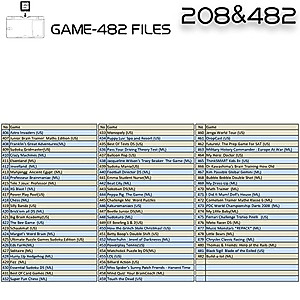 208 and 482 in 1 Game Card, Super Combo Game Cartridge Suitable for Various Types of Game Consoles