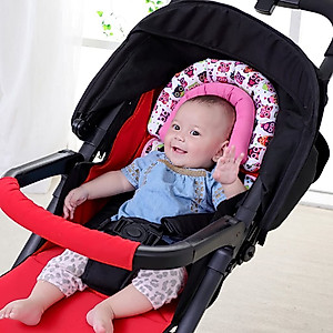 AIPINQI Baby Head Support for Car Seats, 2-in-1 Toddler CarSeat headrest Insert Cushion Soft Head Support Pillow Cushion for Newborn,Pink