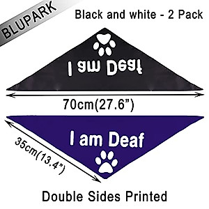 BLUPARK Funny Pet Dog Cat Bandana Scarf I Am Deaf Dog Bandana Handkerchief Scarf Tie On Special Needs Dog (I am Deaf)